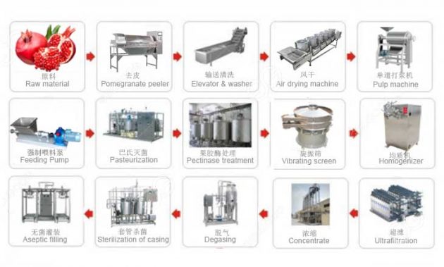 1t/h Industrial Pomegranate Juice Production Processing Line